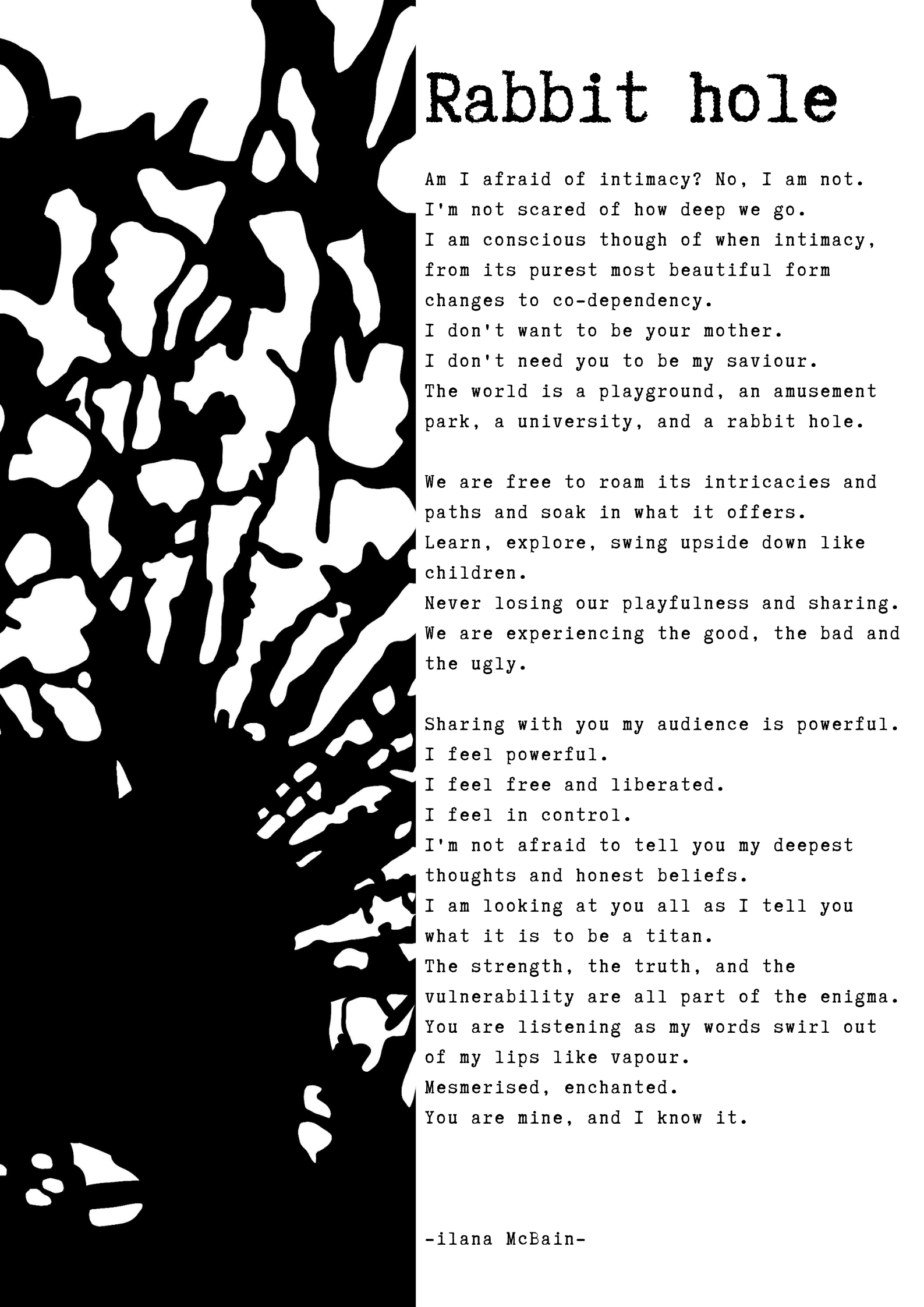 Rabbit Hole - Poem - Print – ilana McBain Publications